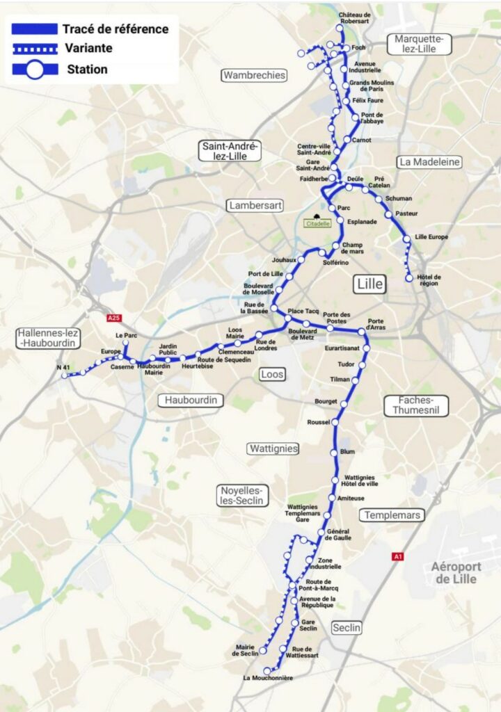 Les futures lignes de tramway de la Métropole Lilloise • Novacity